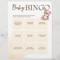 Baby shower bingo game brown personalized template letterhead | Zazzle