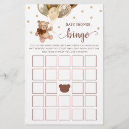 Baby Shower Bingo Game Gifts Bingo Teddy Bear | Zazzle