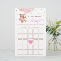 Baby Shower Bingo Game Teddy Bear | Zazzle