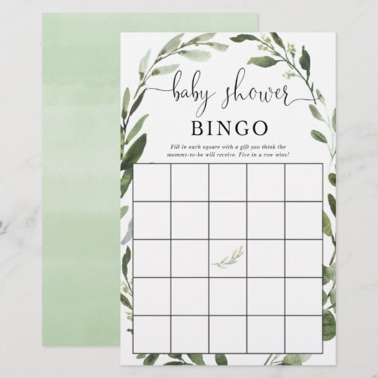 Baby shower bingo greenery eucalyptus wreath | Zazzle.com