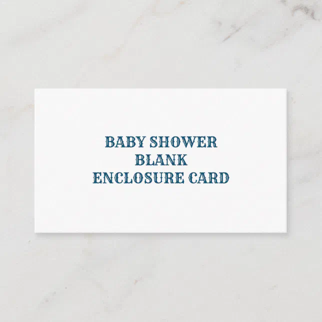 BABY SHOWER BLANK ENCLOSURE CARD | Zazzle