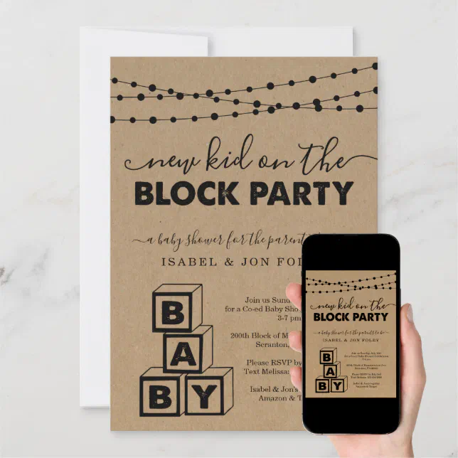 Baby Shower Block Party Invitation | Zazzle