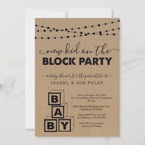 Baby Shower Block Party Invitation | Zazzle