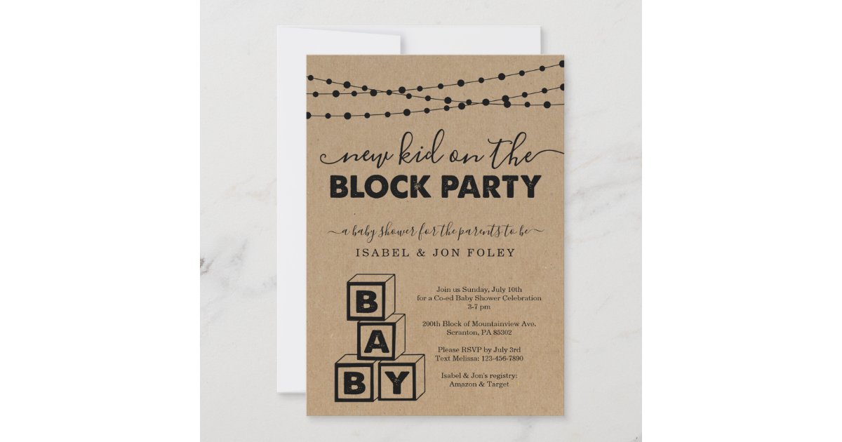 Baby Shower Block Party Invitation | Zazzle