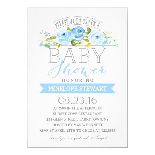 Baby Shower Blue | Baby Shower Invitation | Zazzle.com