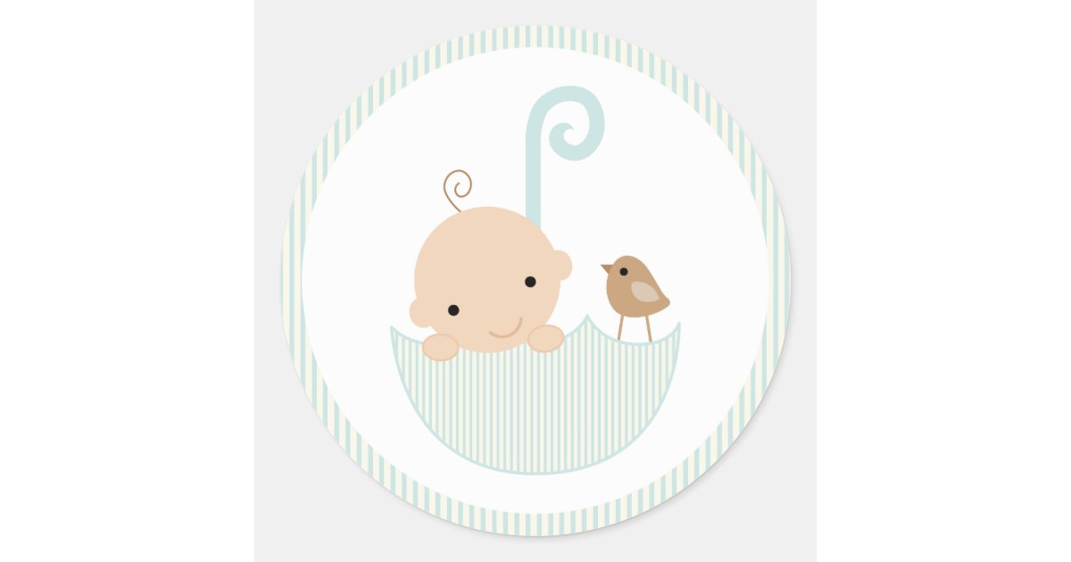 {baby shower} blue baby shower sticker | Zazzle