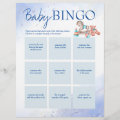 Baby shower blue bingo game personalized template letterhead | Zazzle