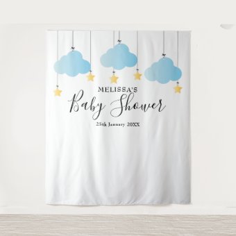 Baby Shower Blue Boy Photo Booth Backdrop | Zazzle
