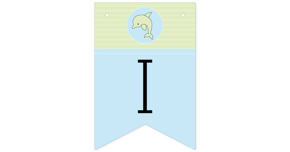 Baby Shower Blue/Dolphin, Swallowtail Banner | Zazzle