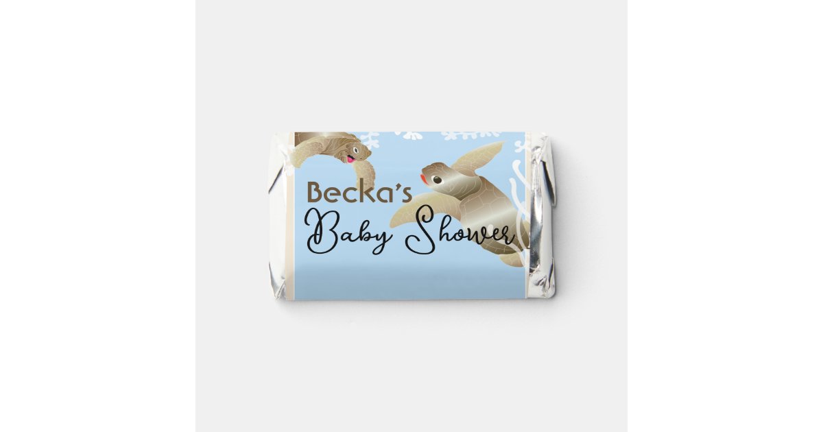 Baby Shower Blue Sea Turtles Chocolate Candy Hershey's Miniatures | Zazzle