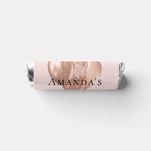 Baby Shower blush rose gold balloons girl Hershey's Miniatures | Zazzle