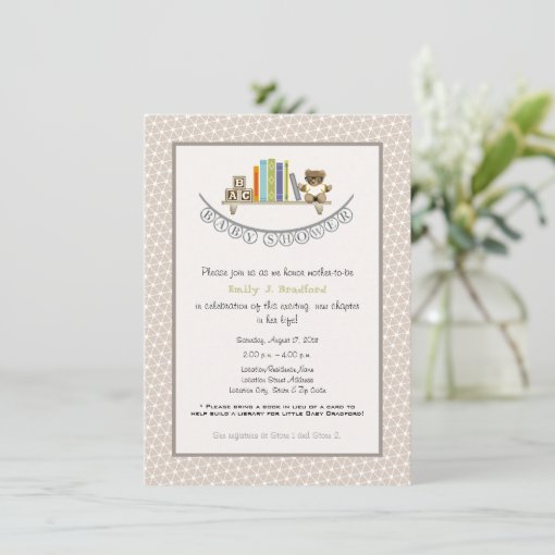 Baby Shower Book Themed Unisex Invitation | Zazzle