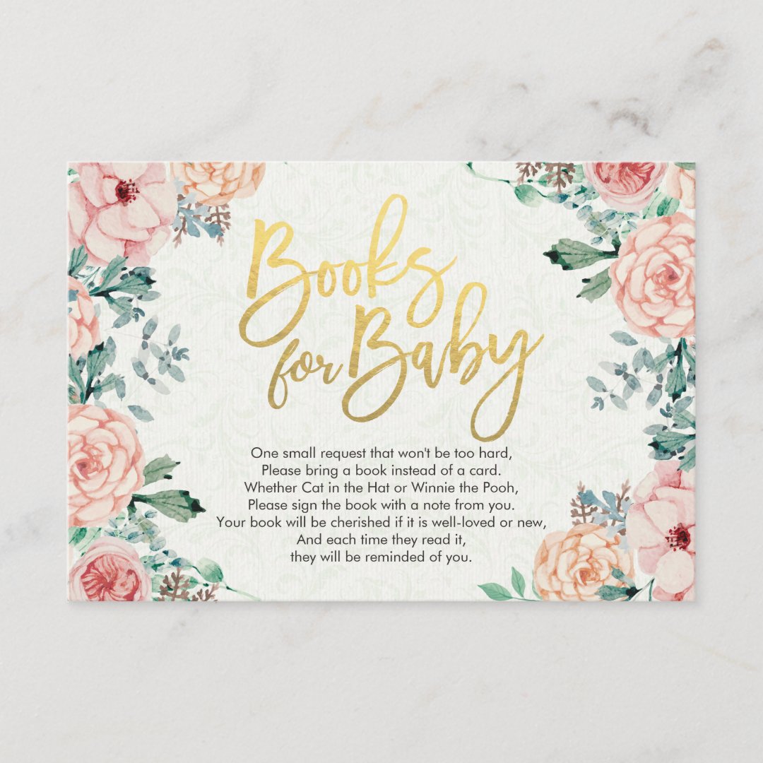 Baby Shower Books for Baby / Bring a book Request Enclosure Card | Zazzle