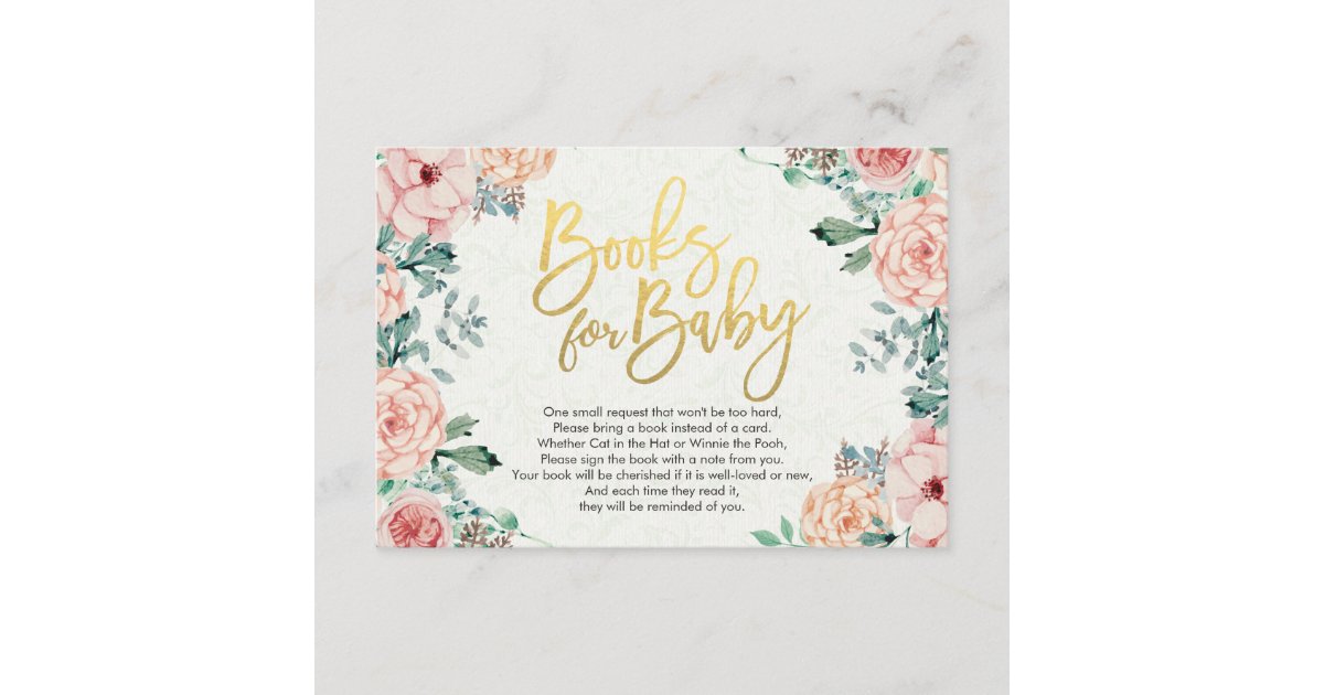 Baby Shower Books for Baby / Bring a book Request Enclosure Card | Zazzle