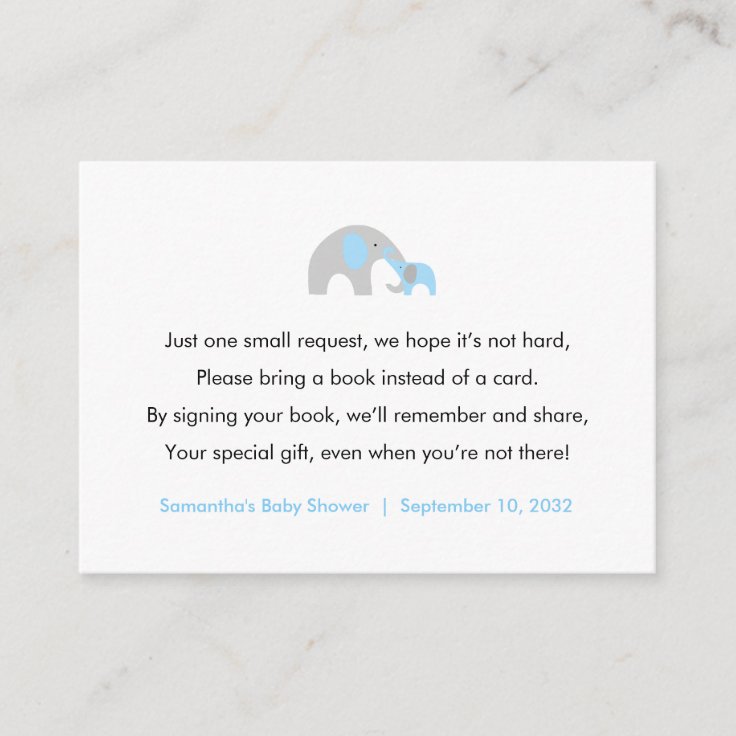 Baby Shower books for baby Enclosure Card | Zazzle