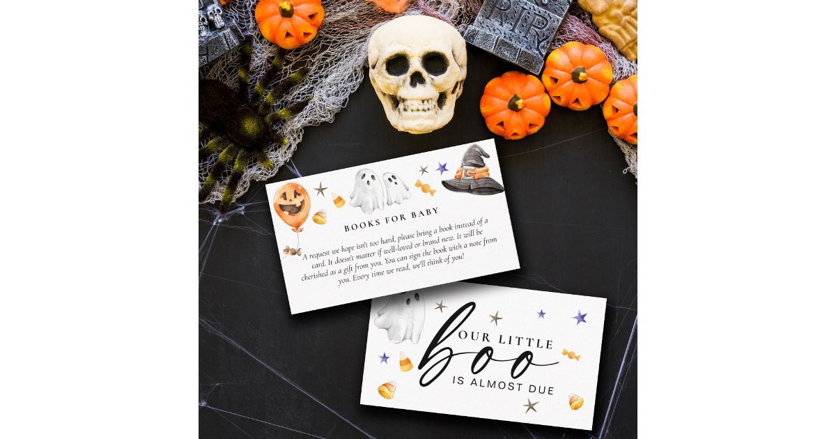 Baby Shower Books for Baby Halloween Enclosure Card | Zazzle