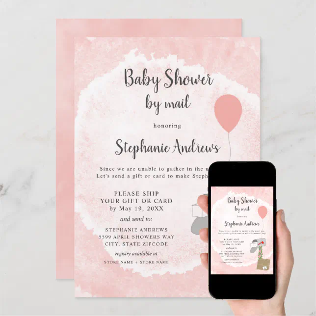 Baby Shower by mail for girl Invitation | Zazzle