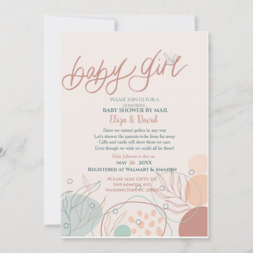 Baby Shower by Mail Girl Invitation | Zazzle