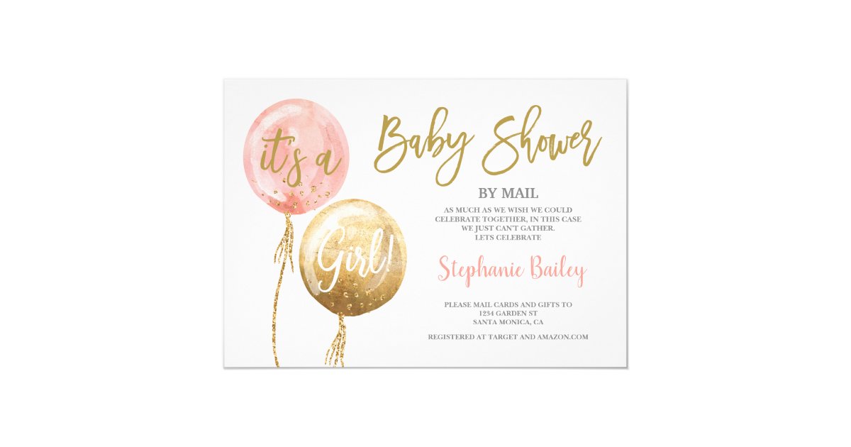Baby shower by mail girl invitation | Zazzle.com