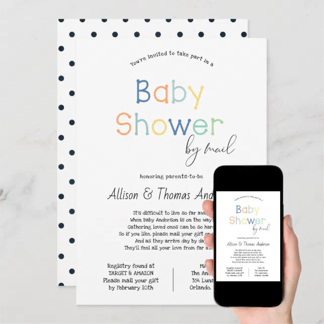 Baby Shower by Mail Invitation | Zazzle