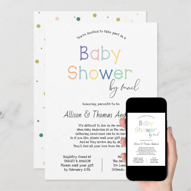 Baby Shower by Mail Invitation | Zazzle