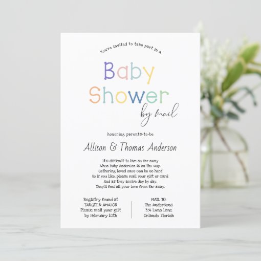Baby Shower by Mail Invitation | Zazzle