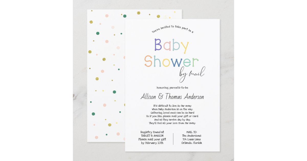 Baby Shower by Mail Invitation | Zazzle