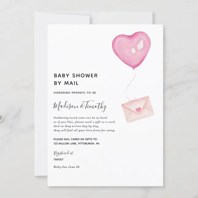 Baby Shower by Mail invitation | Zazzle