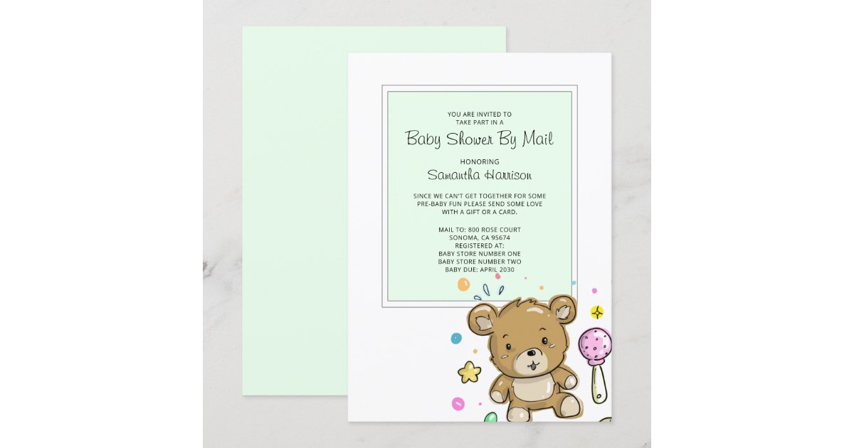 Baby Shower By Mail Invitation | Zazzle