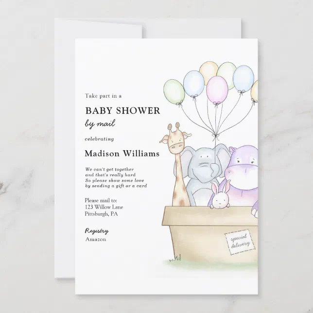 Baby Shower by Mail Invitation | Zazzle
