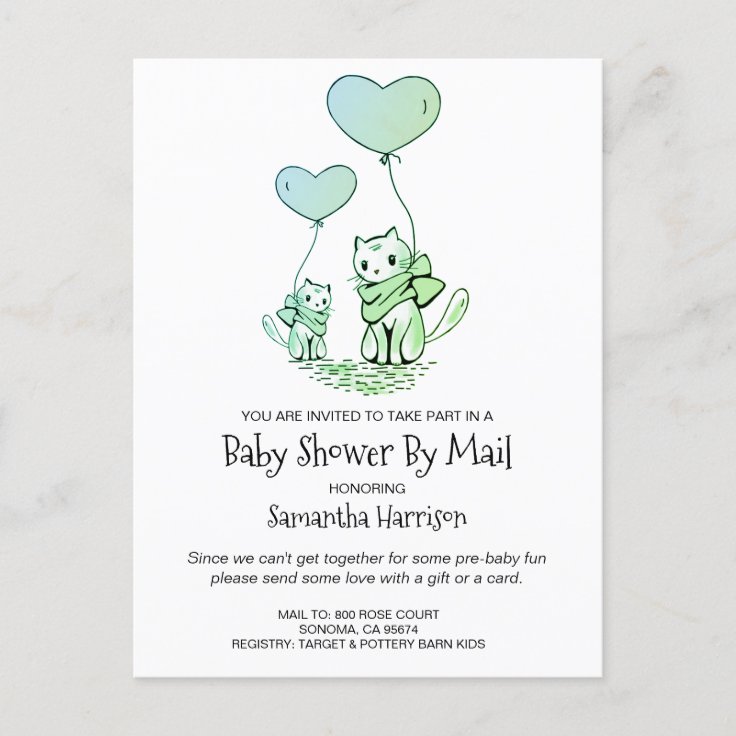 Baby Shower By Mail Invitation Postcard | Zazzle