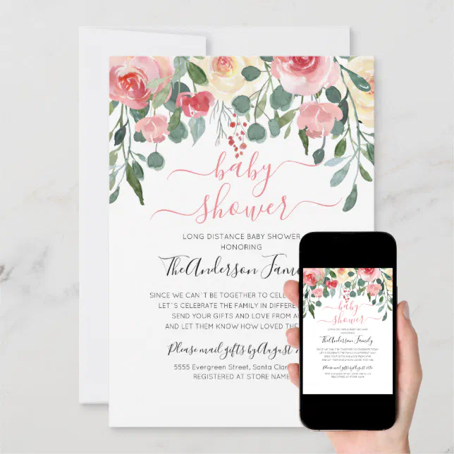 Baby Shower By Mail Long Distance Invitation | Zazzle