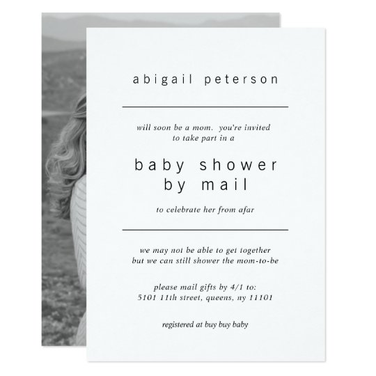 Baby Shower by Mail Minimalist Photo Invitation | Zazzle.com