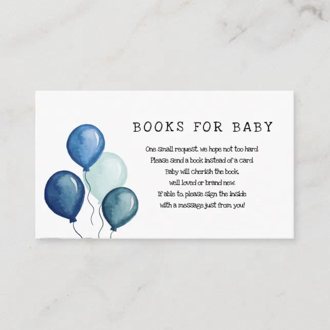 Baby Shower by Mail Send a Book Enclosure Card | Zazzle