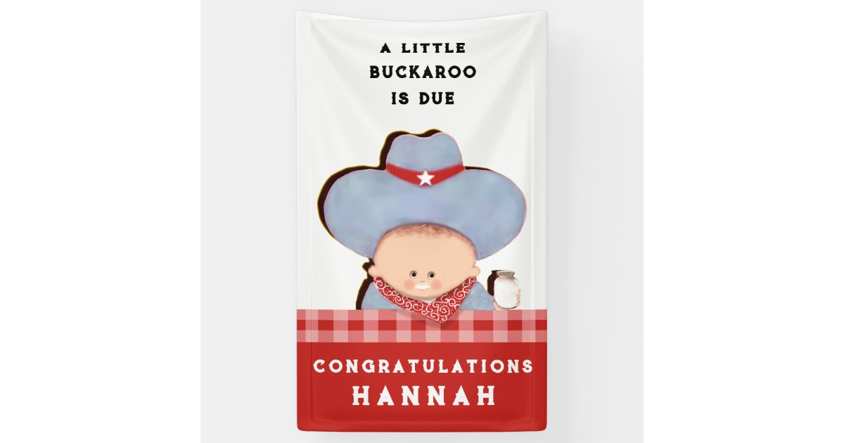 Baby Shower Cowboy Congrats Banner | Zazzle