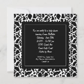Baby Shower Cute Baby Pram Cow Black White Invitation | Zazzle