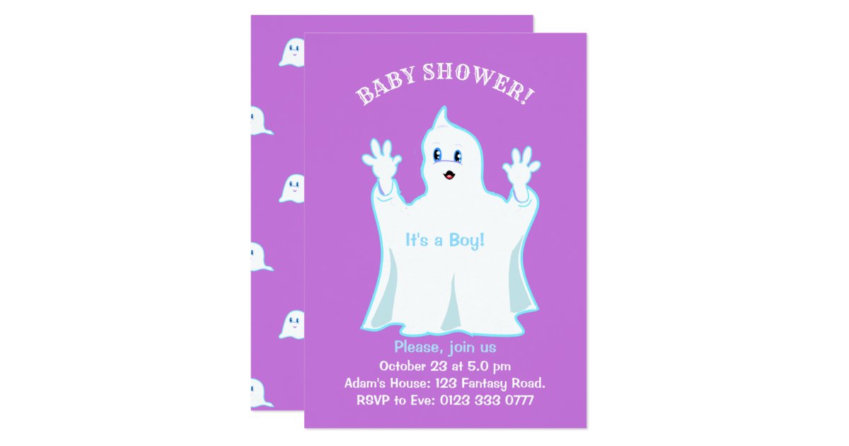 Baby Shower Cute Ghost Invitation | Zazzle.com