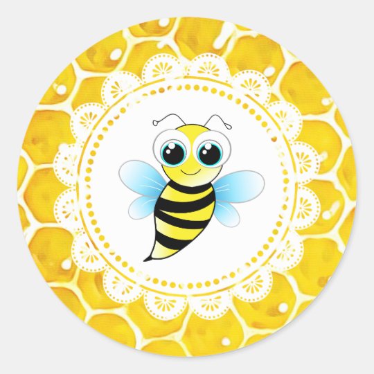 Baby Shower Cute Honeybee Honeycomb Stickers | Zazzle.com