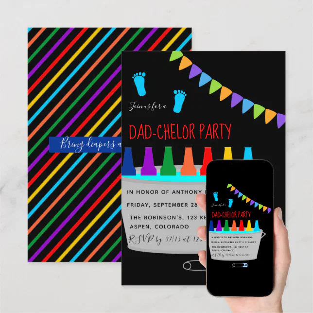 Baby Shower Dadchelor Beer Keg Party Invitation | Zazzle