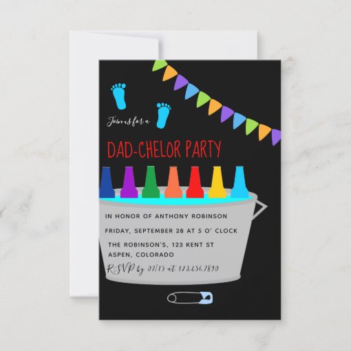 Baby Shower Dadchelor Beer Keg Party Invitation | Zazzle
