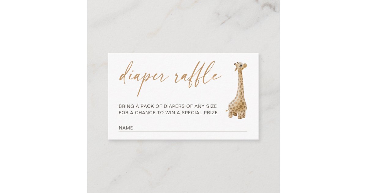 Baby Shower Diaper Raffle Invitation Insert Card | Zazzle