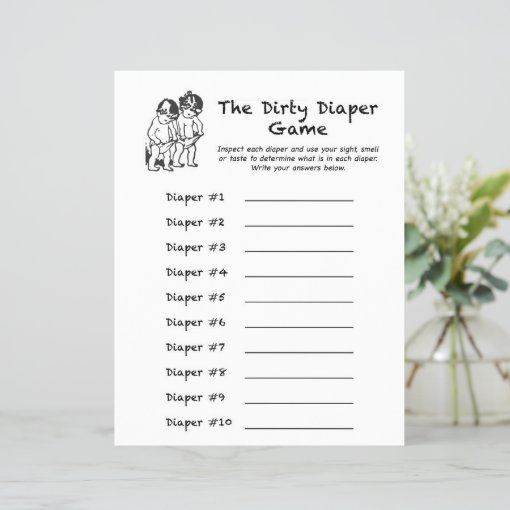 Baby Shower Dirty Diaper Game | Zazzle