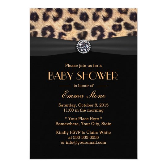 Baby Shower Elegant Leopard Print Pattern Invitation | Zazzle.com