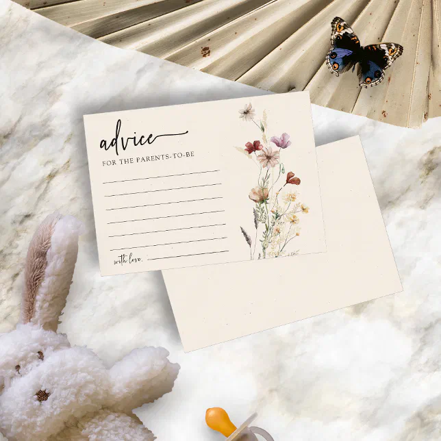 Baby Shower Floral Advice Card | Zazzle