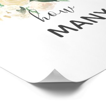 Baby Shower Flowers Guess How Many Sign | Zazzle