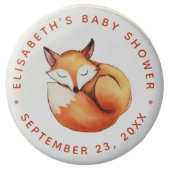 Baby Shower Fox Sleeping Cute Watercolor Woodland Chocolate Covered ...