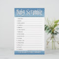 Baby Shower Game - Blue - Word Scramble | Zazzle