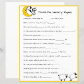 Baby Shower Game - Finish the Nursery Rhyme | Zazzle