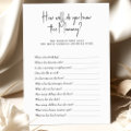 Baby Shower Game How well do you know Mommy | Zazzle