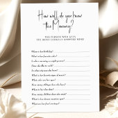 Baby Shower Game How well do you know Mommy | Zazzle